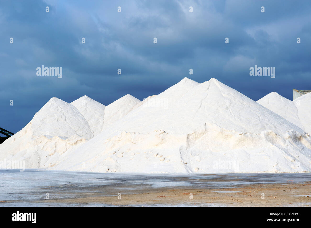 Sea salt in the Salines de Llevant near Es Trenc, Majorca, Balearic ...