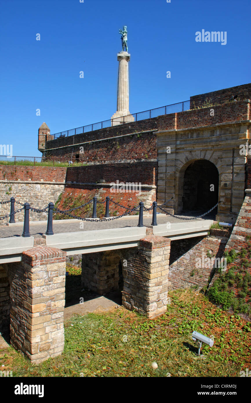 Monument of Belgrade victor placed on Kalemegdan fort, Belgrade, Serbia ...