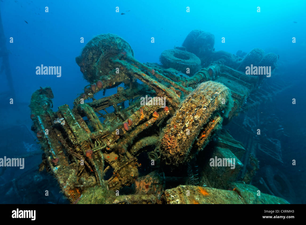 Chassis of a truck, wreck of the Zenobia, Cyprus, Asia, Europe ...