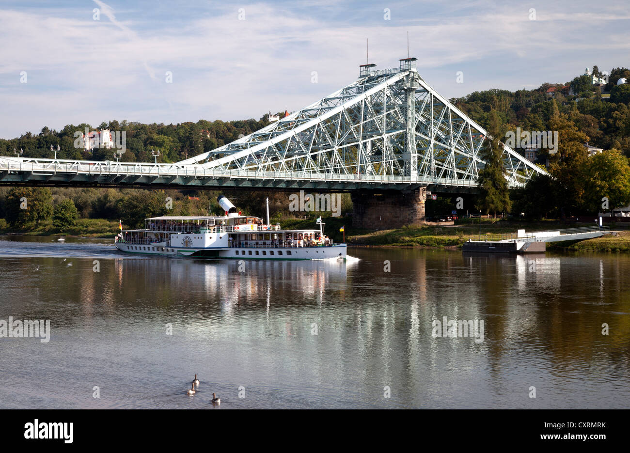 Loschwitz Bridge, also known as Blue Wonder, Blasewitz, Loschwitz ...