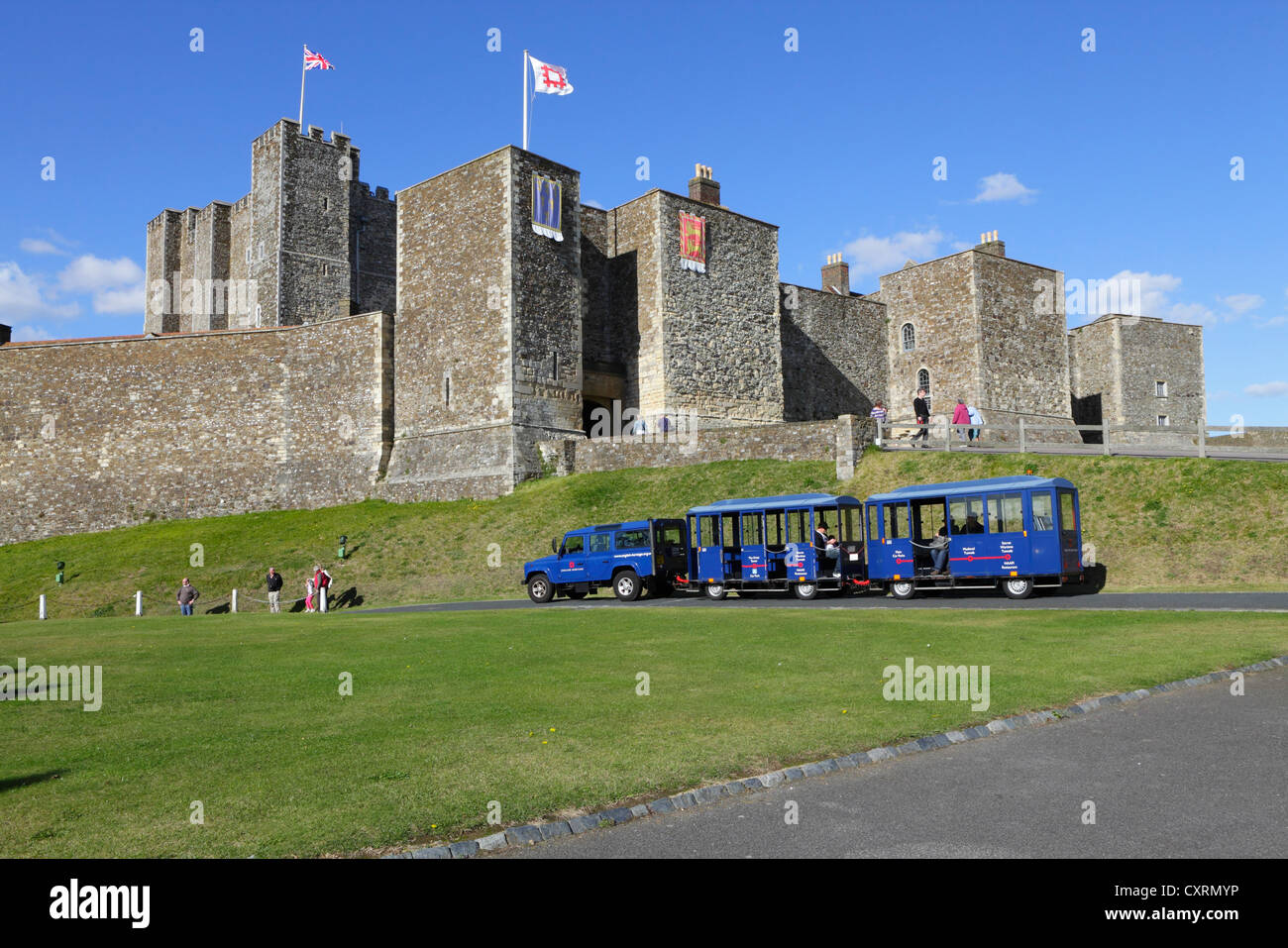 Visitor transport road train Dover Castle Kent GB UK Stock Photo - Alamy