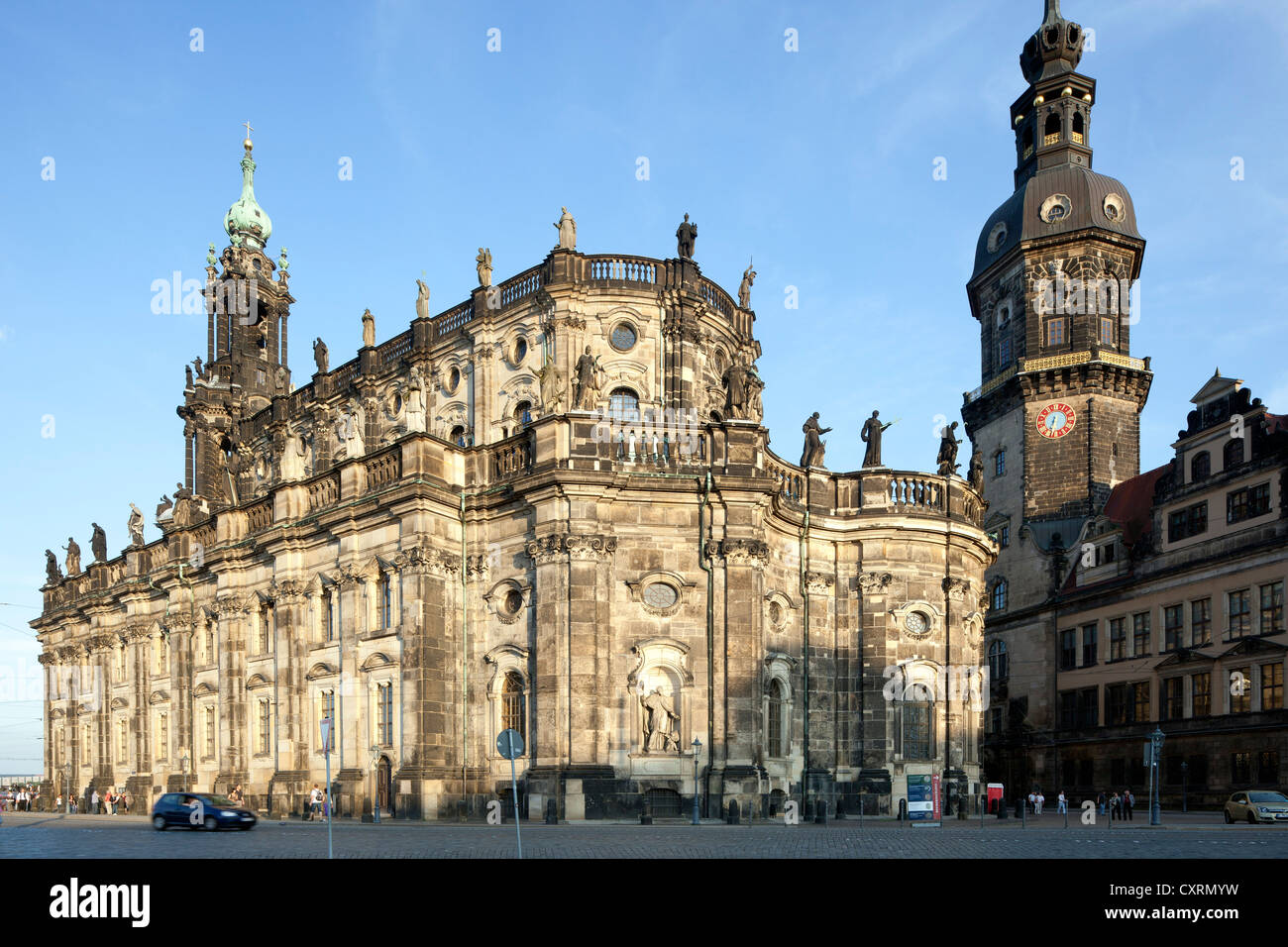 Catholic Church of the Royal Court of Saxony, Dresden Castle with ...