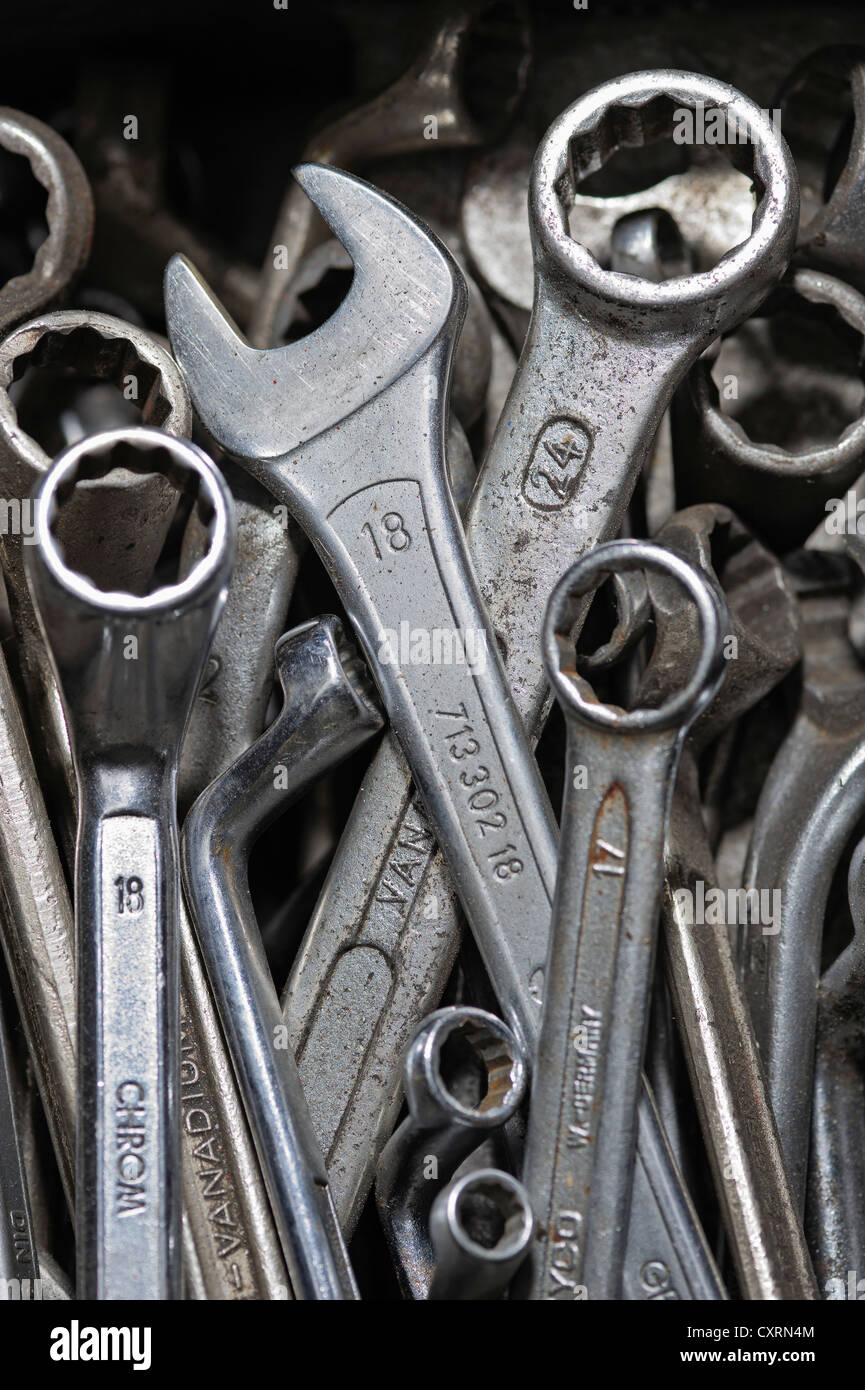 Various wrenches in a garage Stock Photo - Alamy