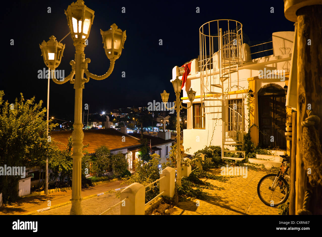 Kas at night, Lycia, Turkey, Asia Minor Stock Photo - Alamy