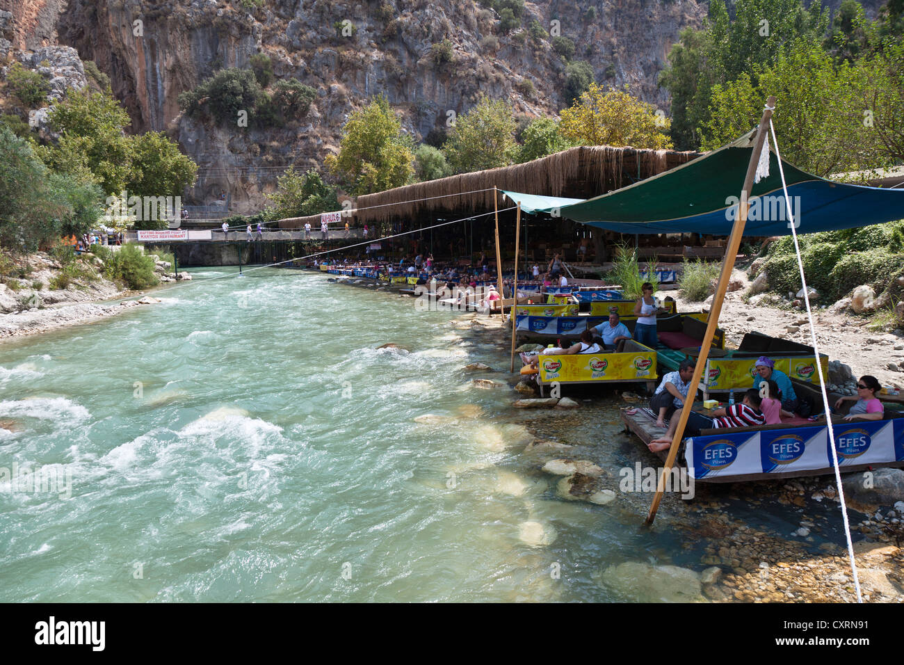 Restaurant at Saklikent Gorge near Tlos and Fethiye, Lycian coast ...