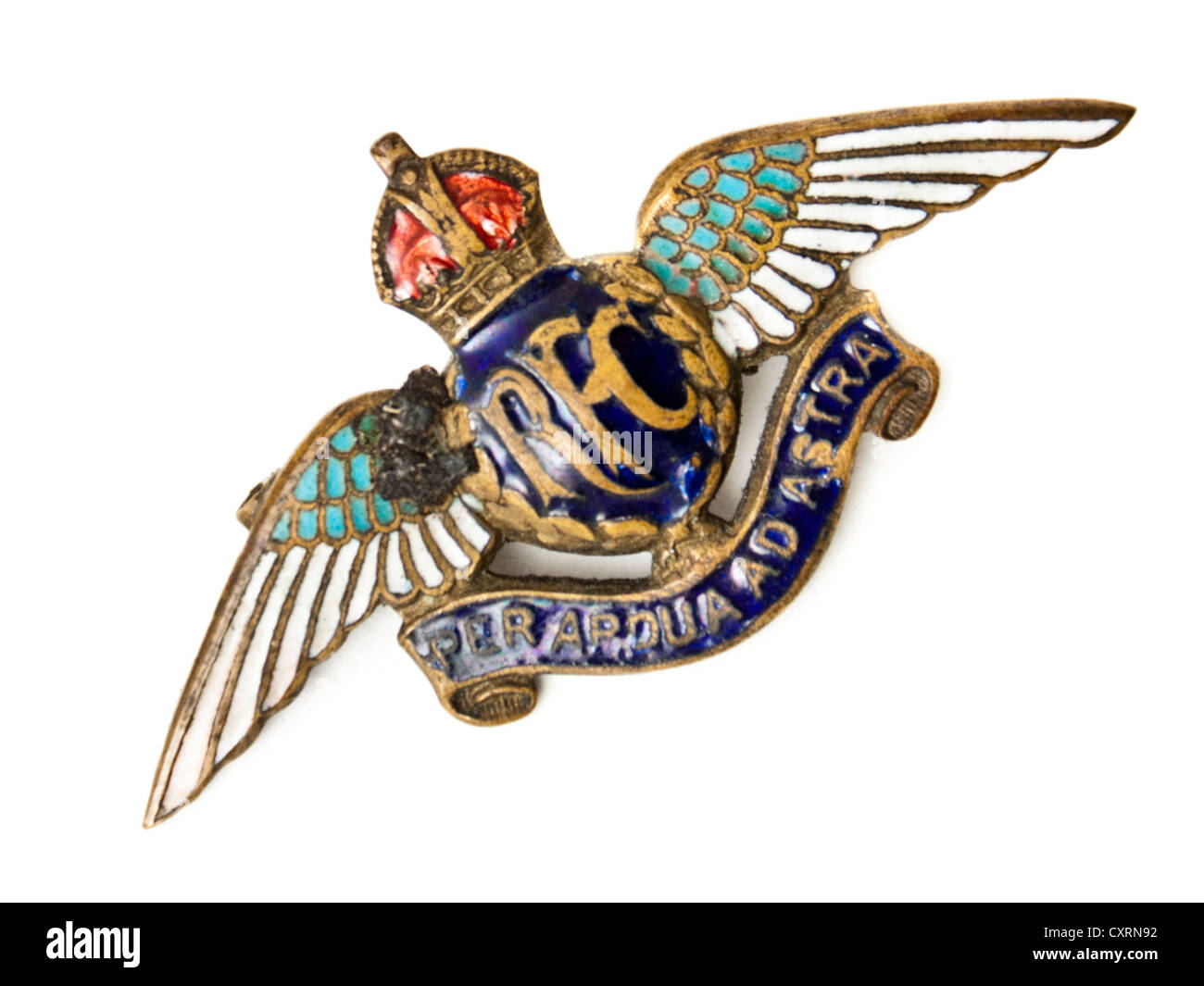 WW1 Royal Flying Corps (RFC) enamel sweetheart badge bearing their motto "Per Ardua Ad Astra ...