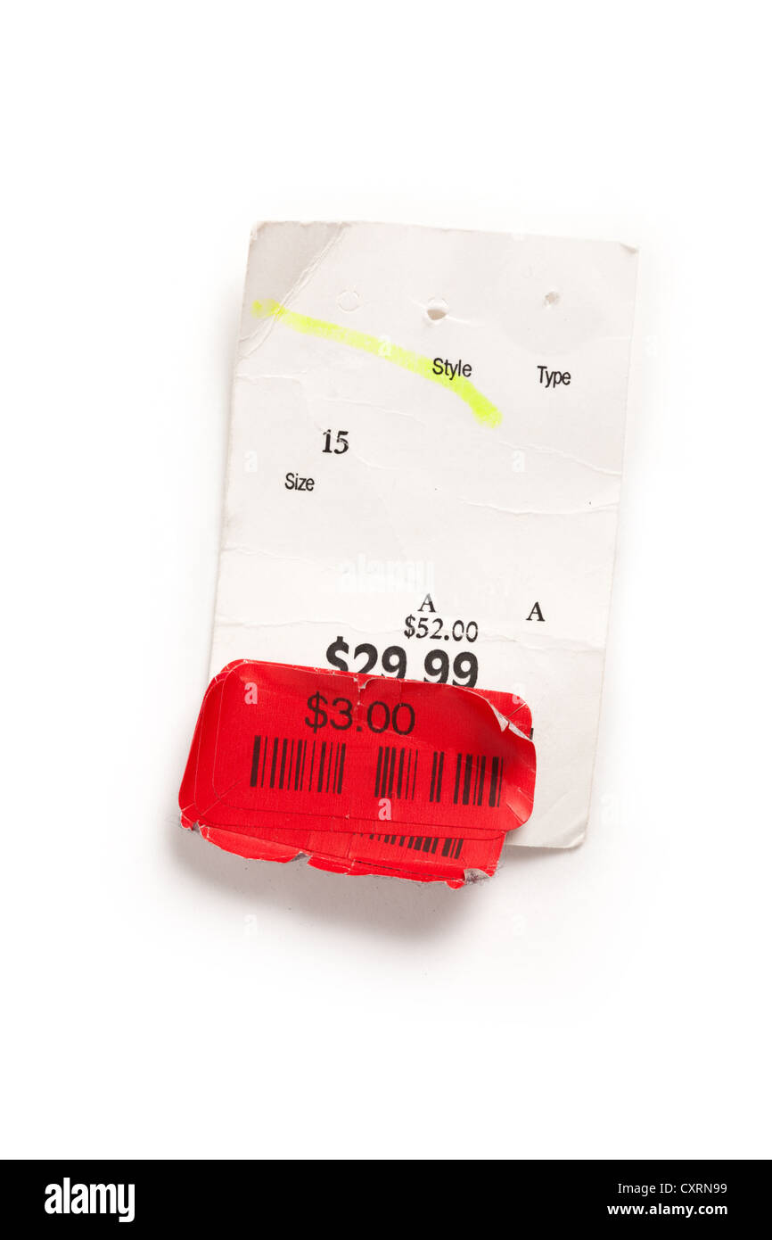 Red Price Tag close up Stock Photo - Alamy