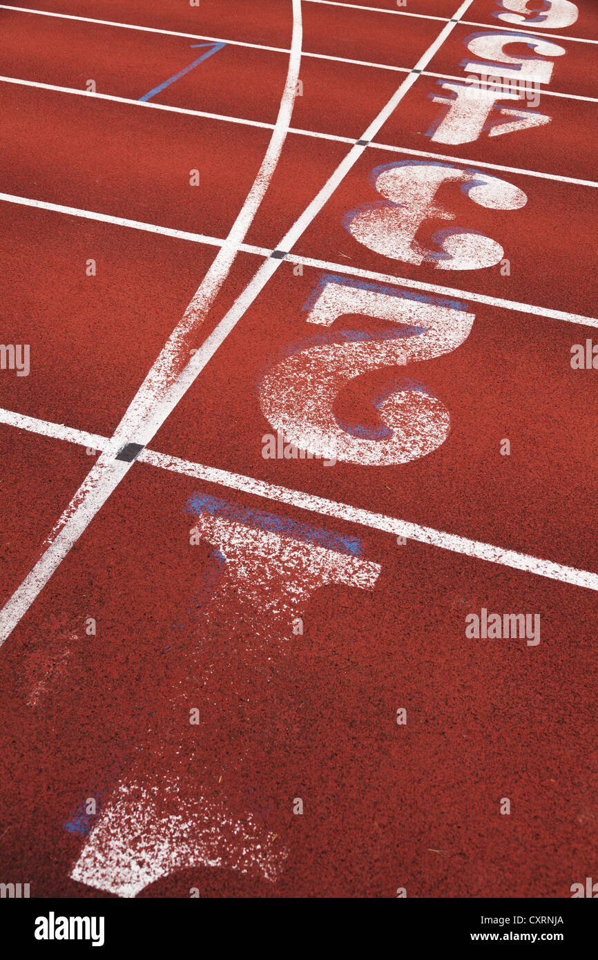 Running Track with number close up Stock Photo - Alamy