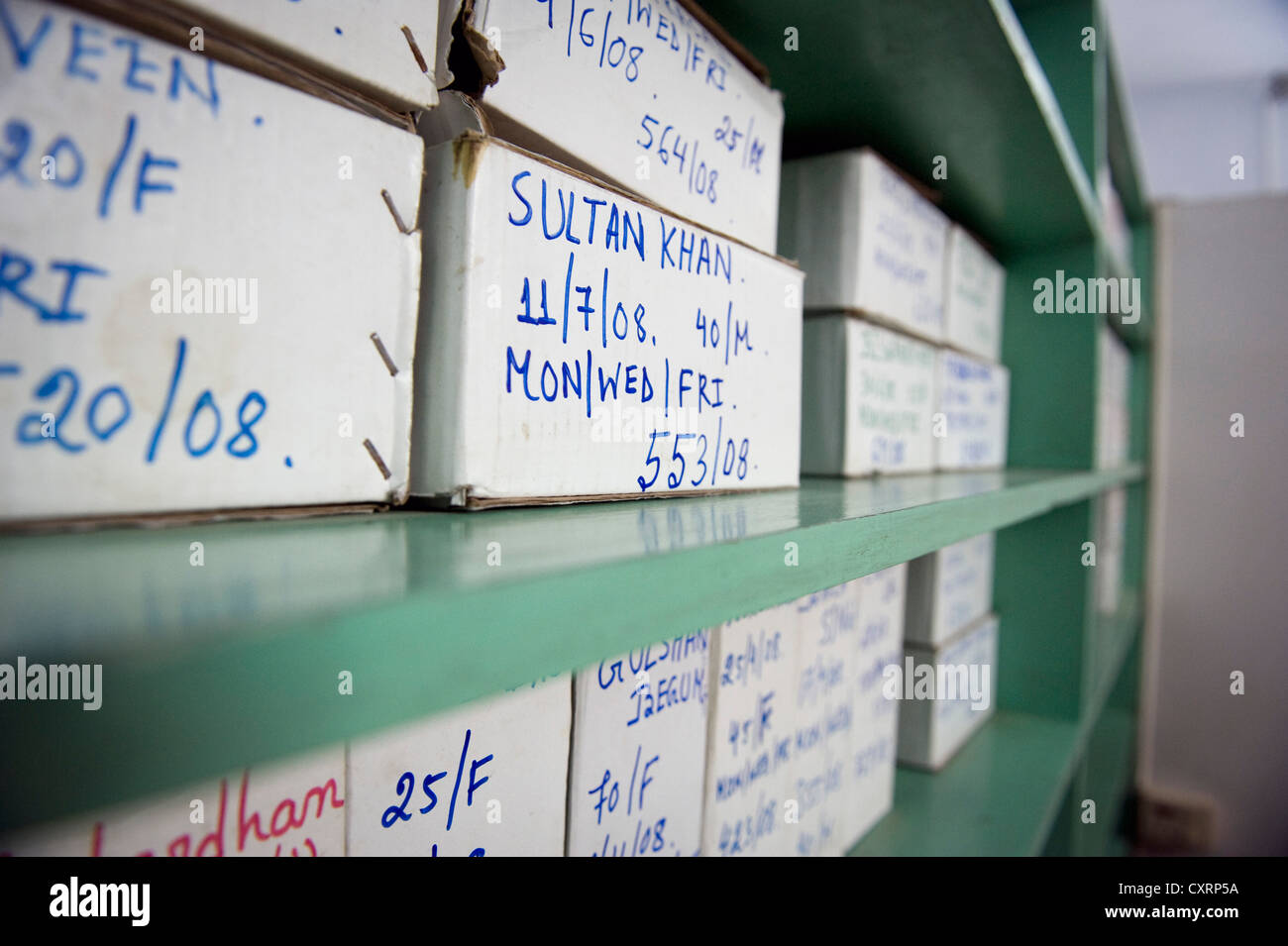 Boxes with medication to treat tuberculosis, St. Thomas Home Hospital ...