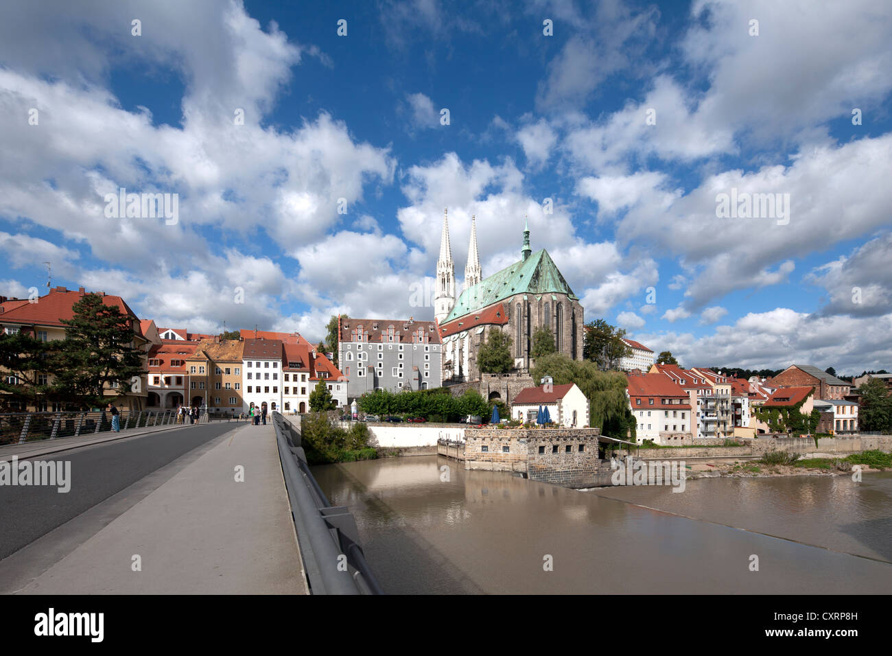 Waidhaus, church of St. Peter and Paul, Europabruecke bridge over the ...