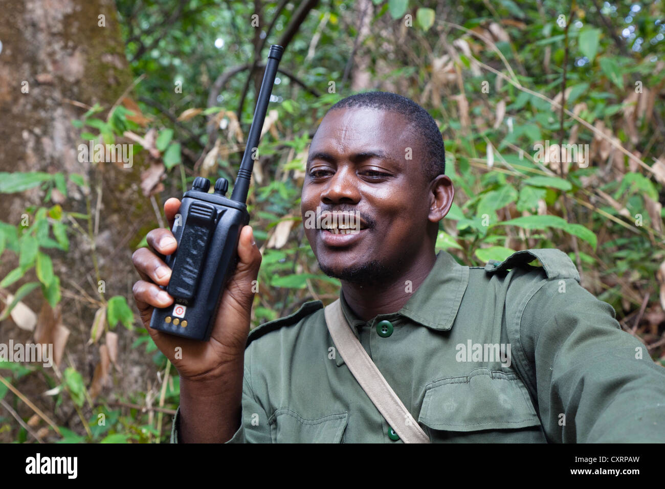 Park Ranger in the rainforest of Mahale Mountains National Park ...