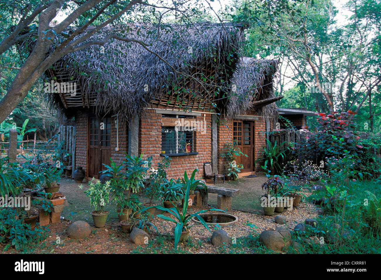 Alternative architecture, house and garden, Auroville, experimental ...