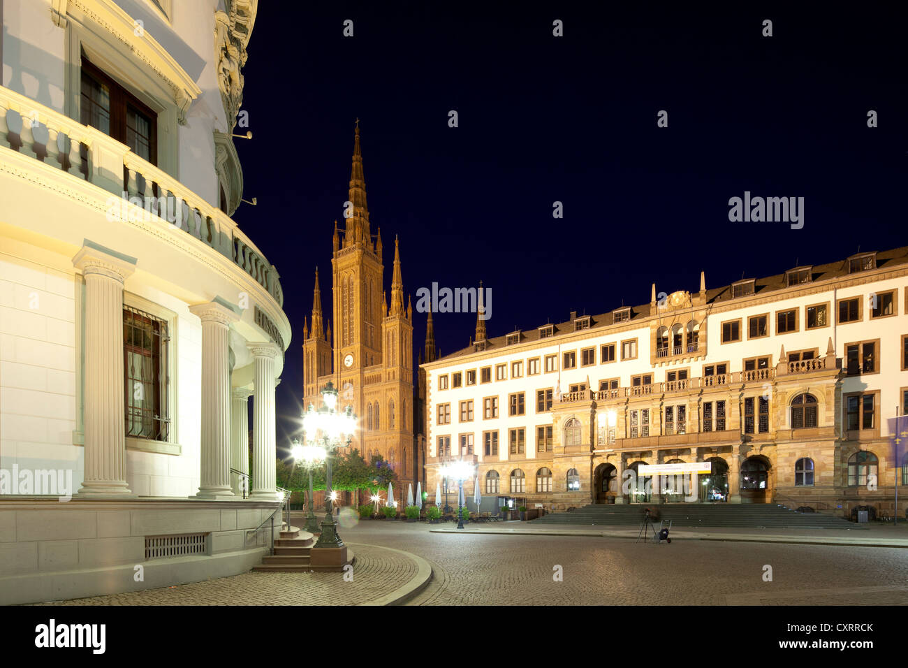 New town hall, view from castle square, Marktkirche, Market Church ...