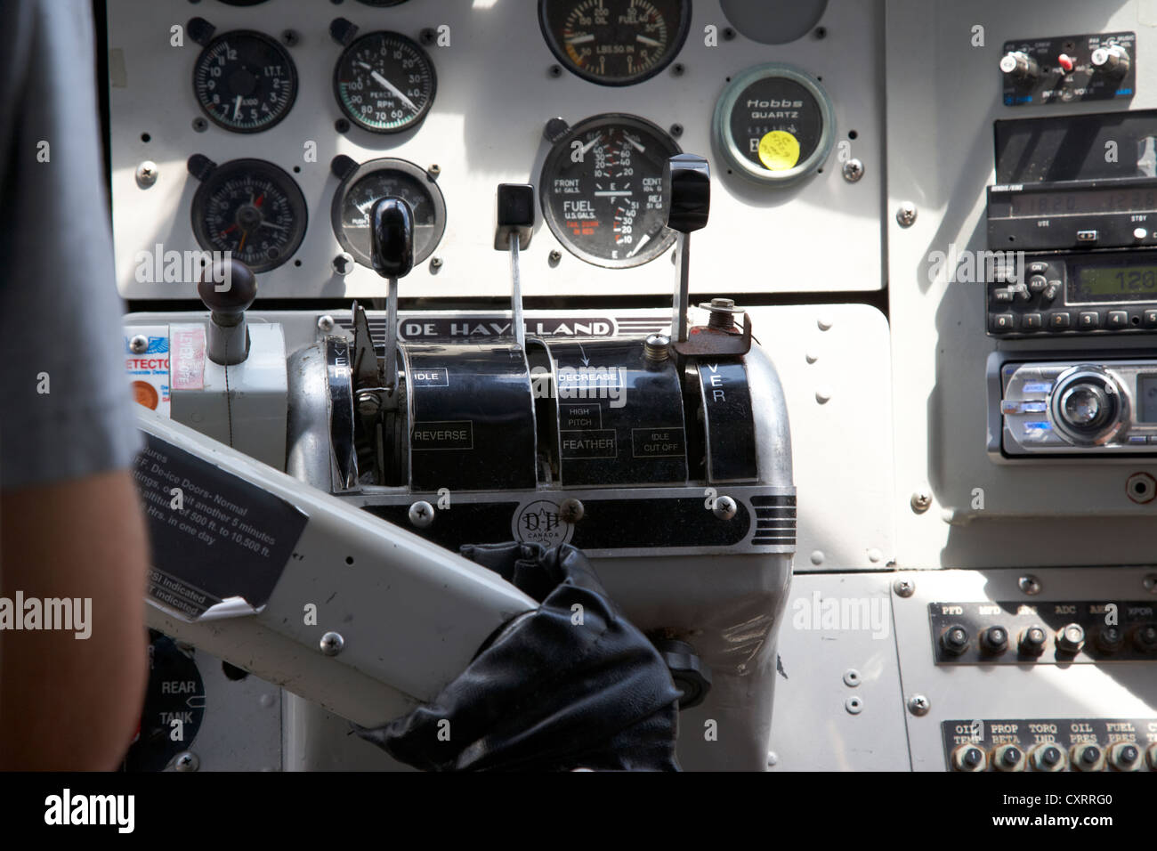engine controls and instruments interior of dehaviland dhc-3 otter ...