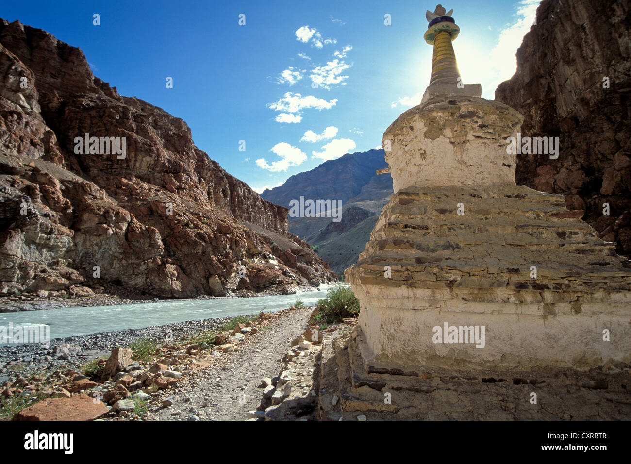 Chorten, Phuktal Monastery, Purni, Zanskar, Ladakh, Indian Himalayas ...