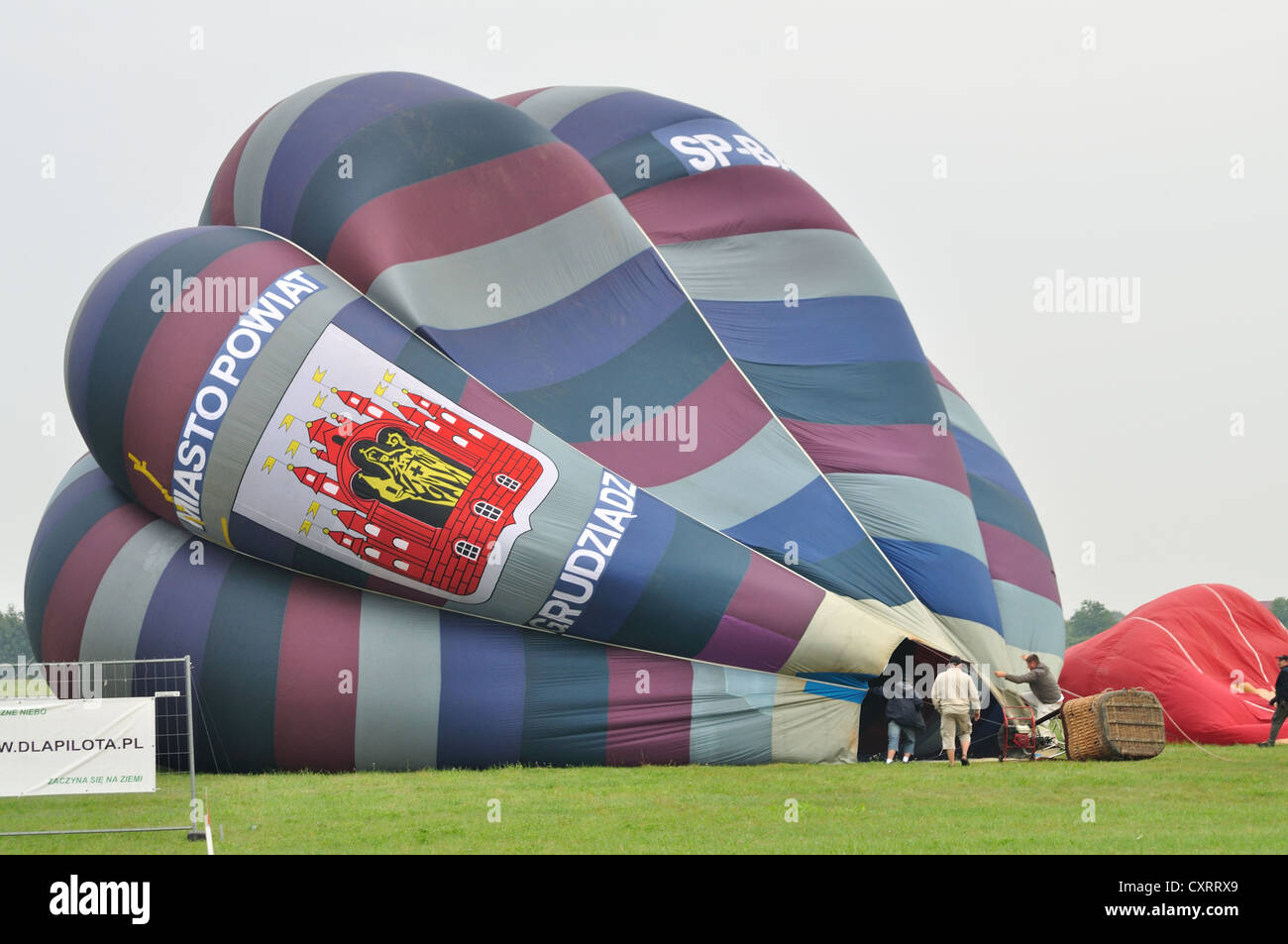 Inflating hot air balloon Stock Photo - Alamy
