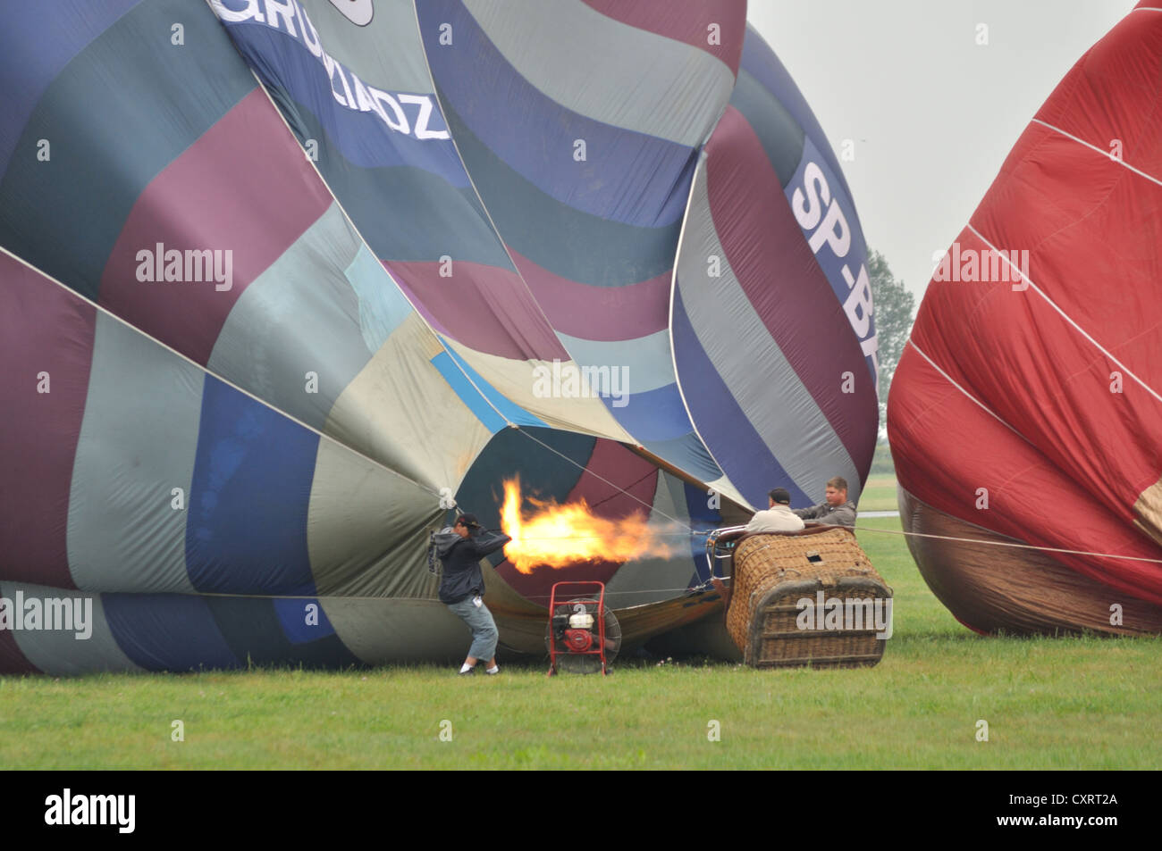 Inflating hot air balloon Stock Photo - Alamy