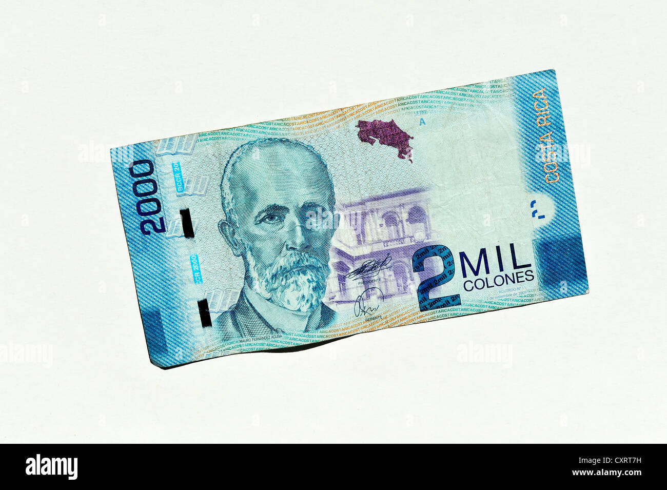 Two thousand colones, banknote of Costa Rica, Central America Stock ...