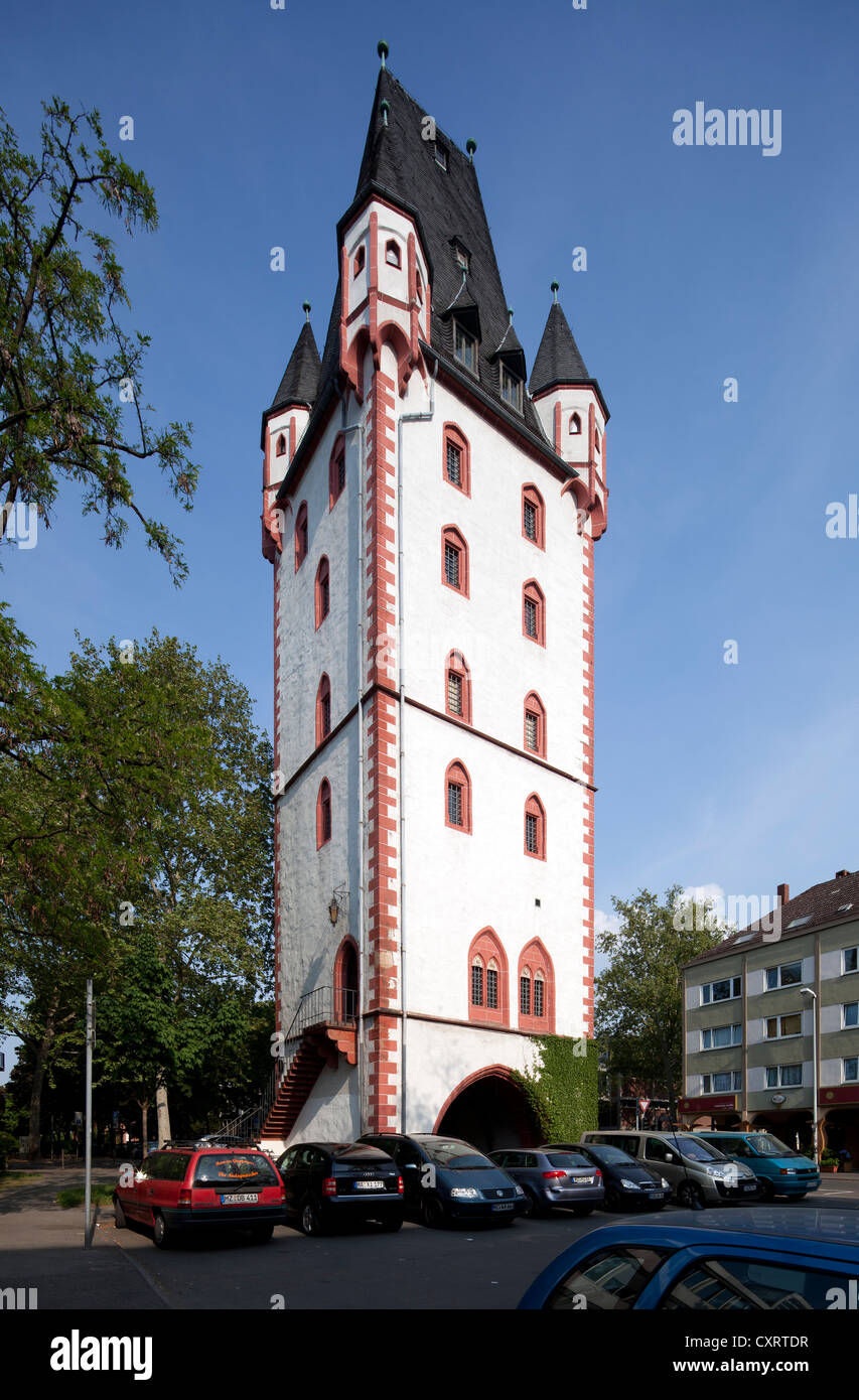 Holzturm, tower of the medieval city walls, Mainz, Rhineland-Palatinate ...