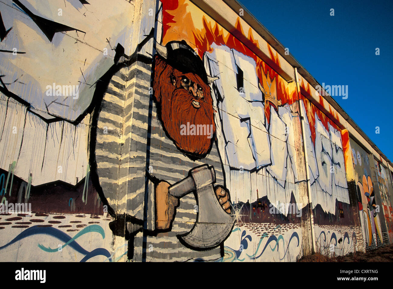 Viking graffiti on a wall, Reykjavík, Iceland, Europe Stock Photo - Alamy