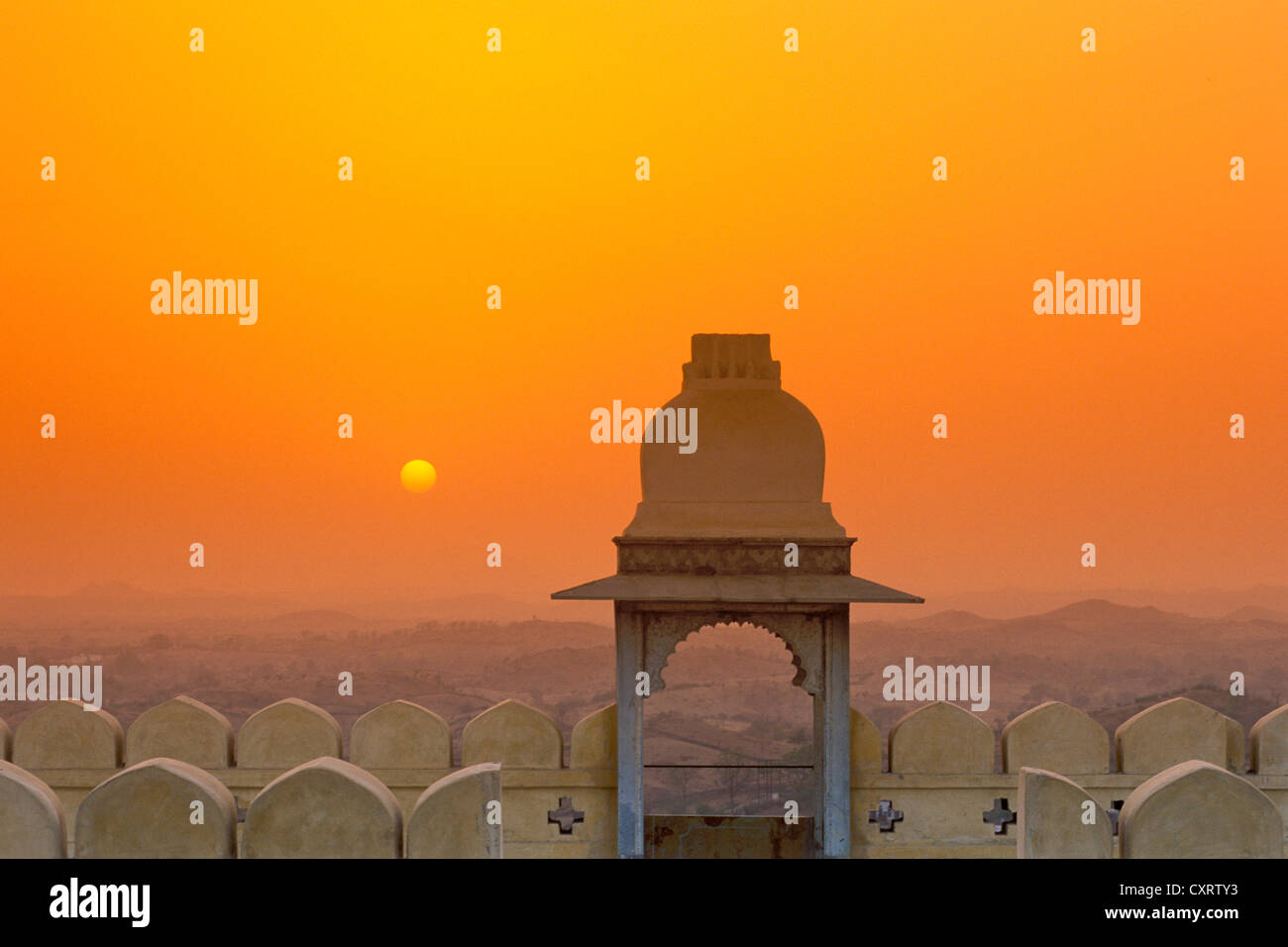 Karni Fort Bambora Palace Hotel at sunset, Rajasthan, India, Asia Stock ...