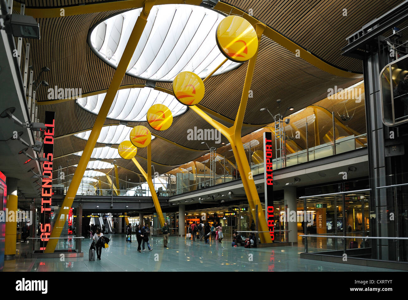 Madrid Airport, terminal with skylights, Spain, Europe Stock Photo - Alamy