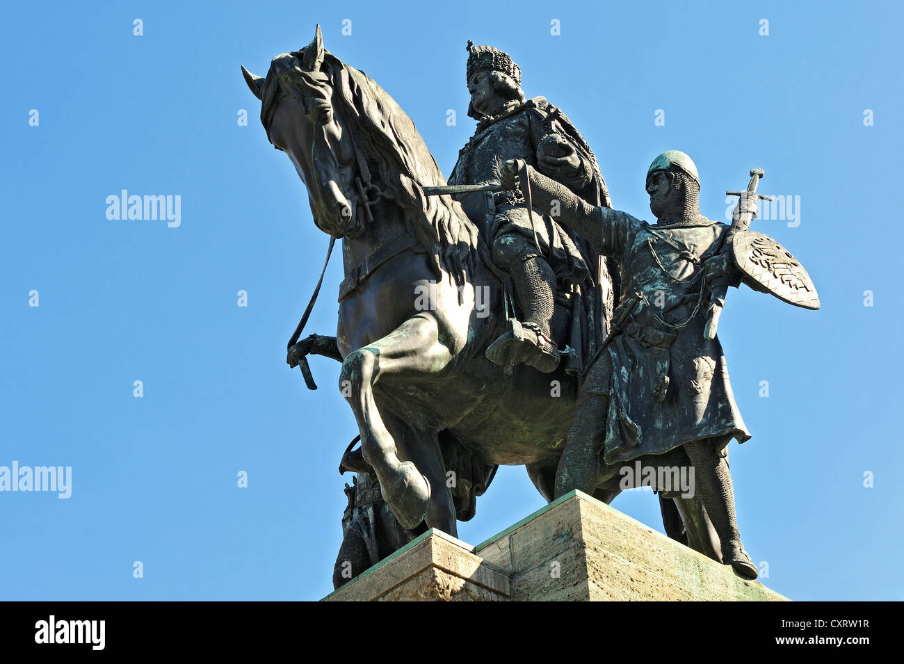 Equestrian statue of Louis IV the Bavarian, Kaiser-Ludwig-Platz sqaure ...