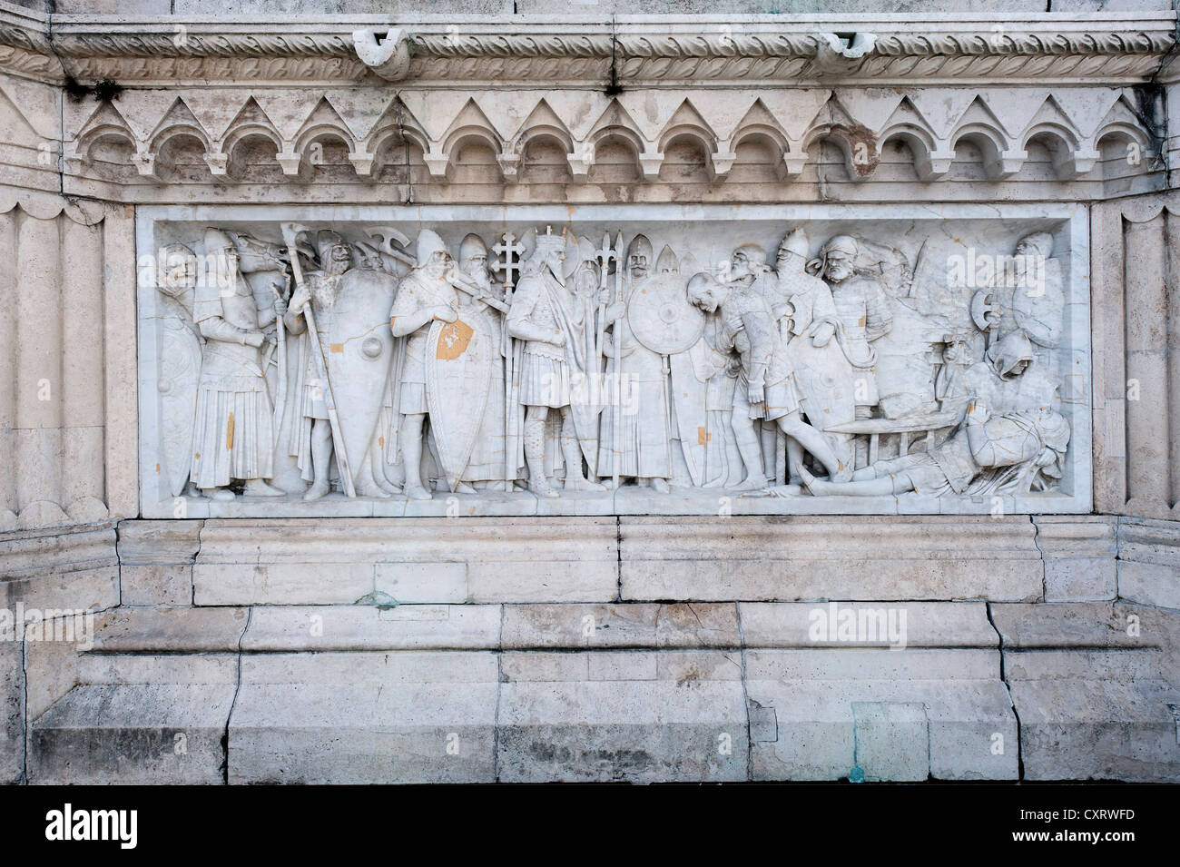 Relief with scenes from the life of King Stephen I, base, neo ...