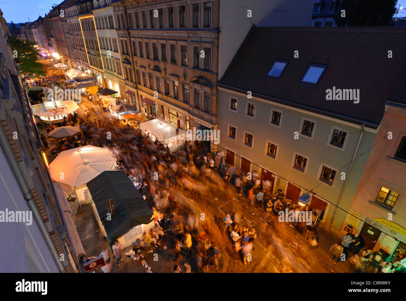 Partying, dancing people, biggest quarter festival in Dresden, from ...