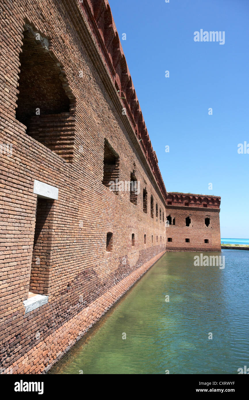 fort jefferson brick walls with moat dry tortugas national park florida ...