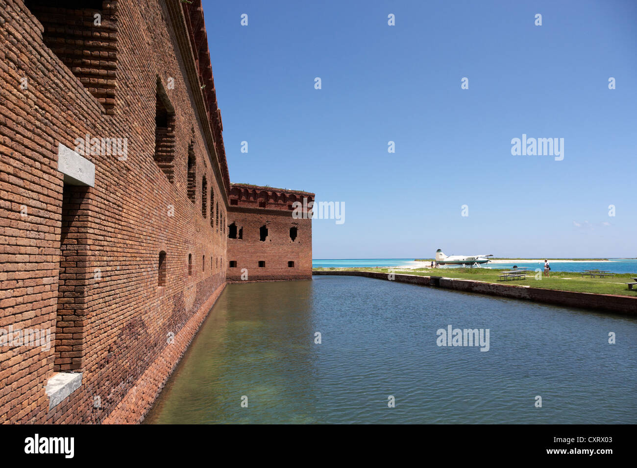 fort jefferson brick walls with moat dry tortugas national park florida ...