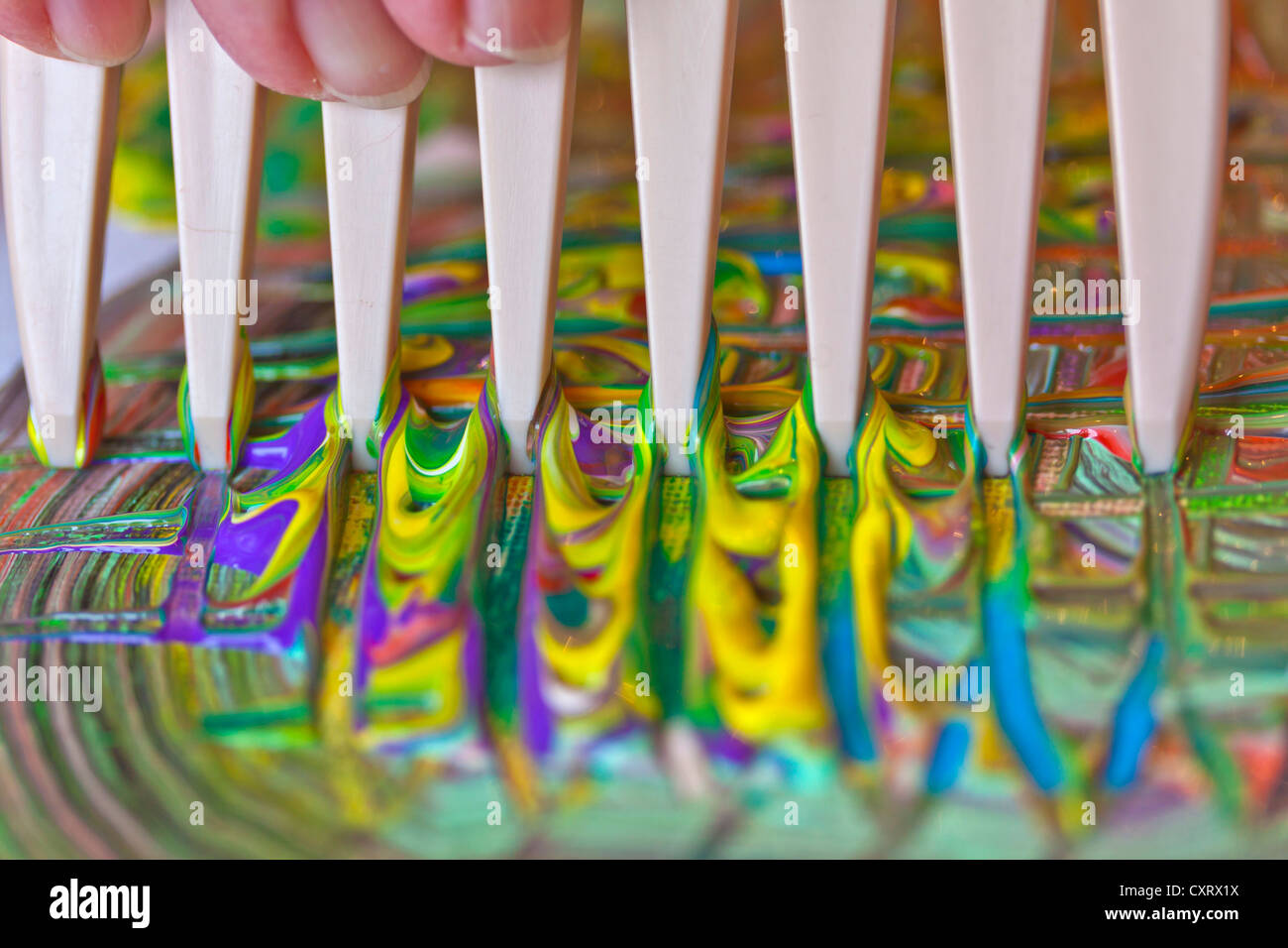 Acrylic paints, acrylic painting, abstract structures Stock Photo - Alamy