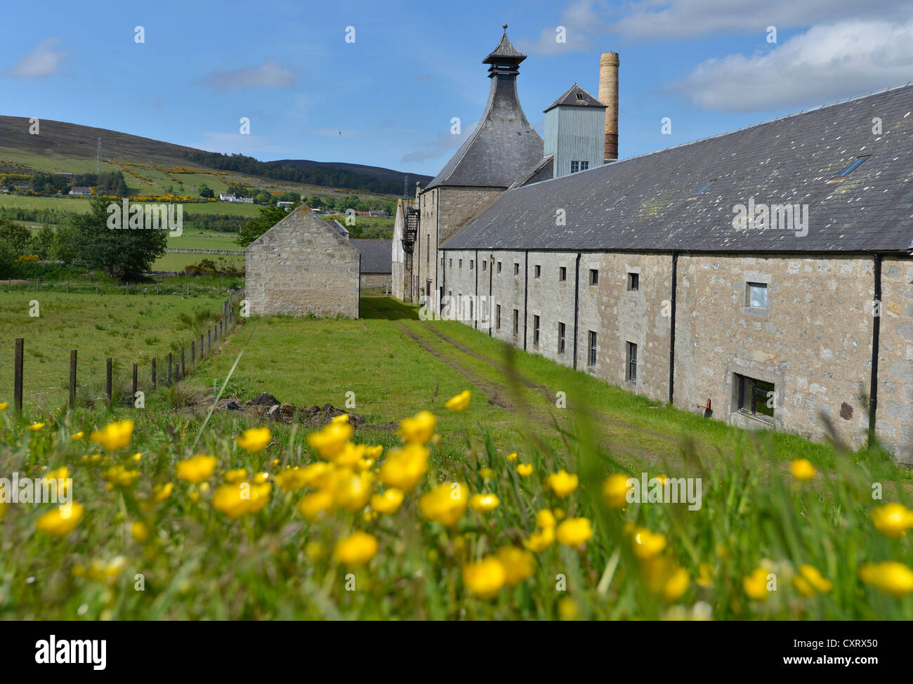 View of the disused Clynelish distillery in Brora, Sutherland, Scotland ...