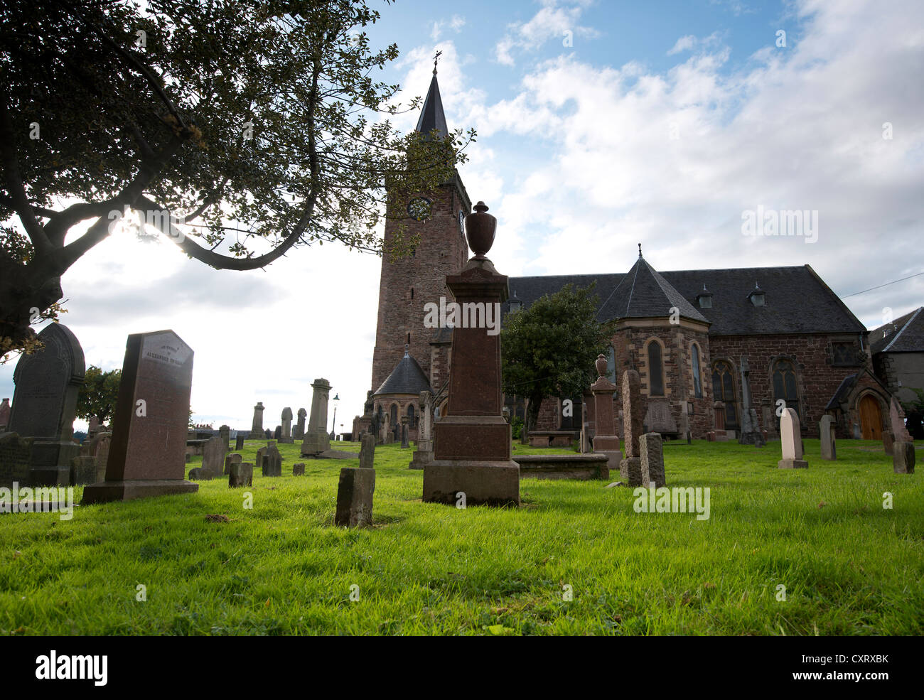 Old High Church and cemetery with old grave stones, Inverness, Scotland ...