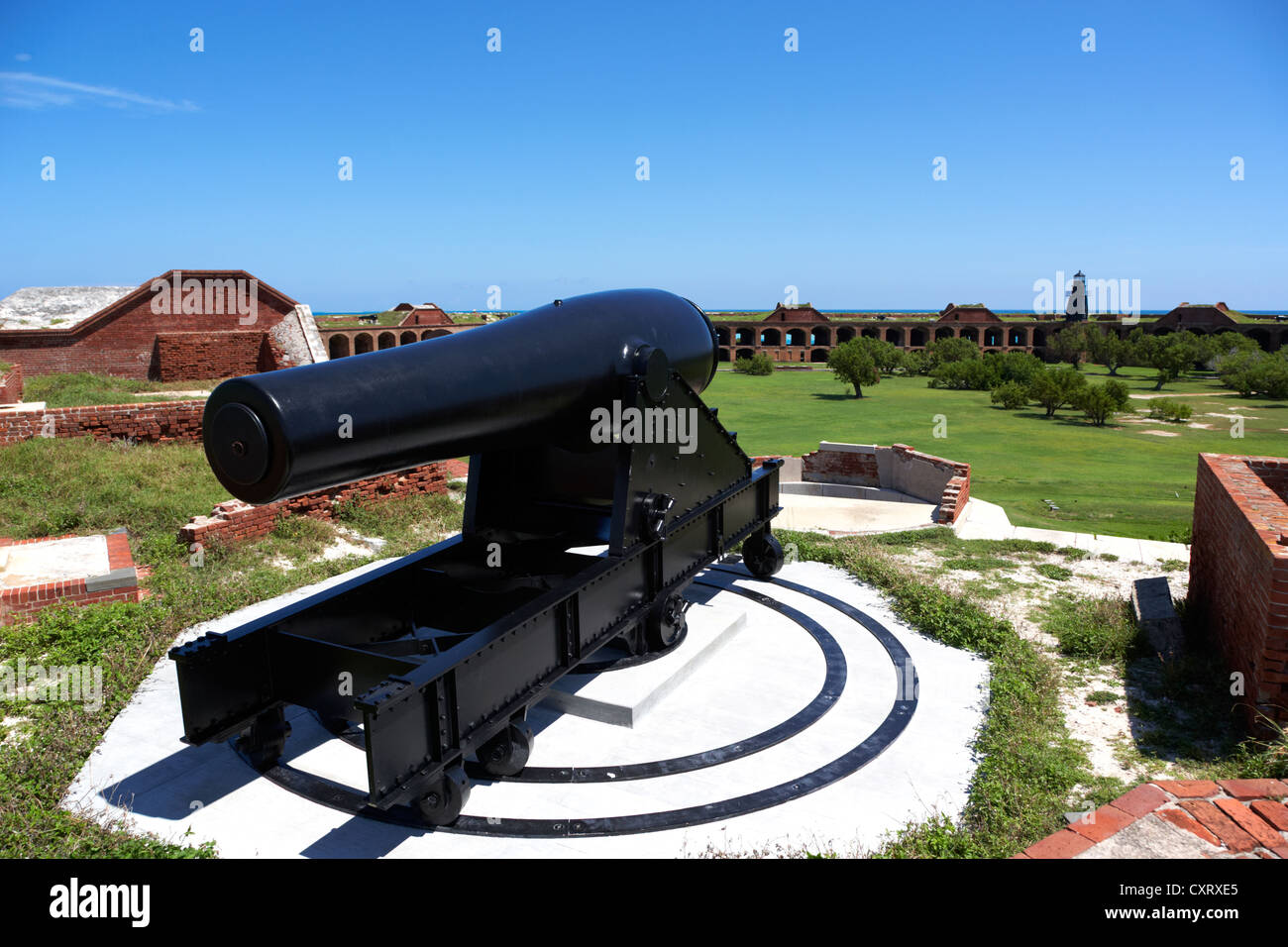 rodman civil war cannon on gun carriage at fort jefferson dry tortugas ...