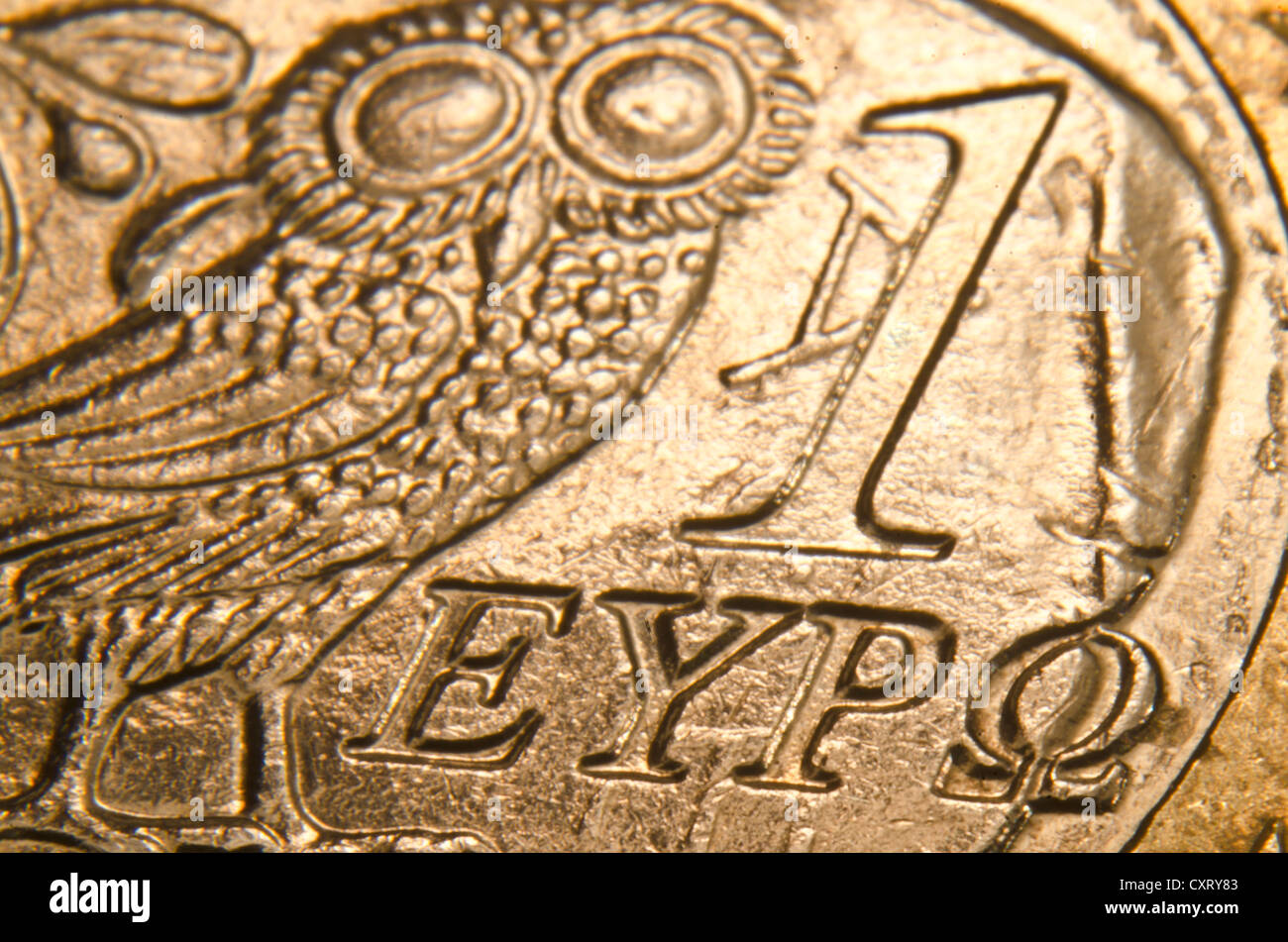 Greek euro coin, extreme close-up Stock Photo - Alamy
