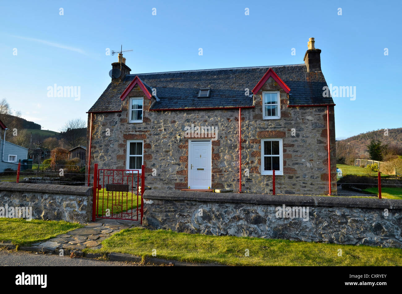Scottish house at Loch Ness, Lewiston, Inverness, Scotland, United ...