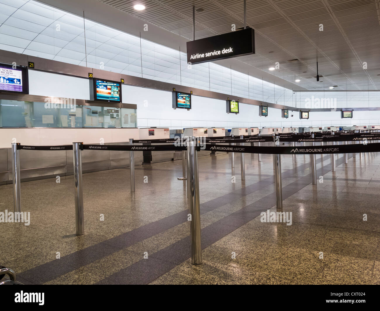 Empty terminal at Tullamarine Airport, Melbourne, Australia Stock Photo ...