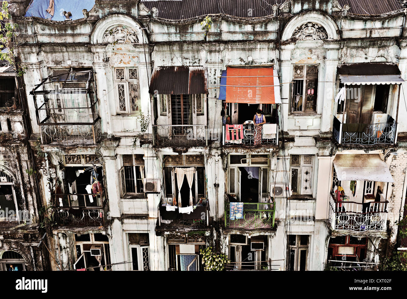 Old colonial building in Yangon, Burma also known as Myanmar, Southeast ...