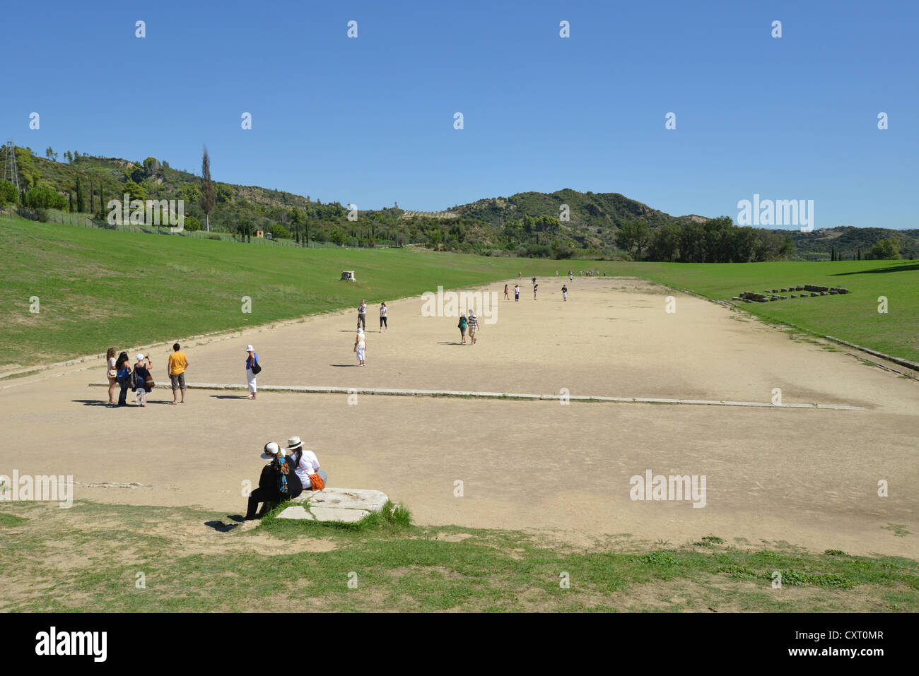 The Stadium, Ancient Olympia, Elis, West Greece Region, Greece Stock ...