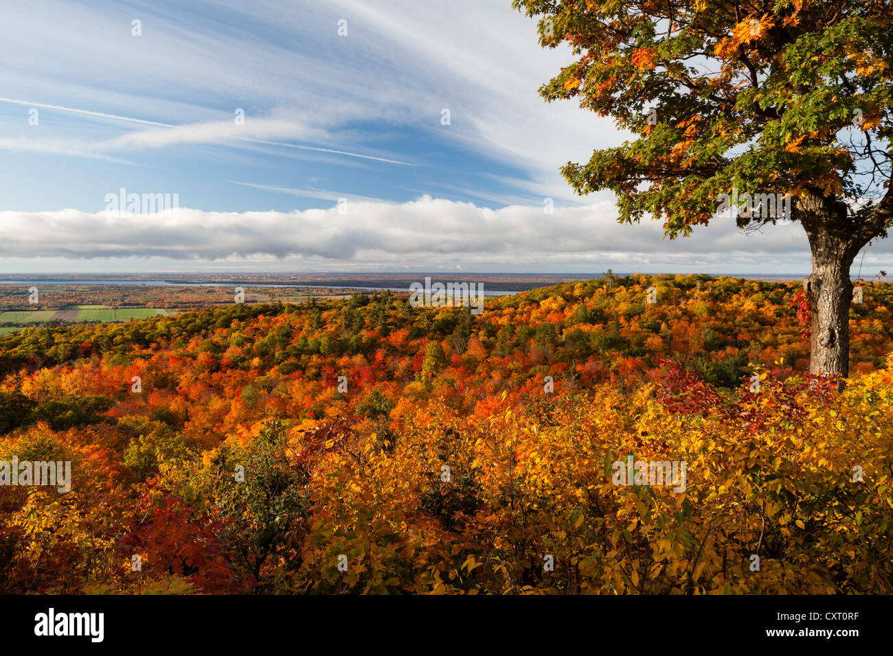 View of the Ottawa Valley in autumn, Gatineau, Quebec, Canada Stock ...