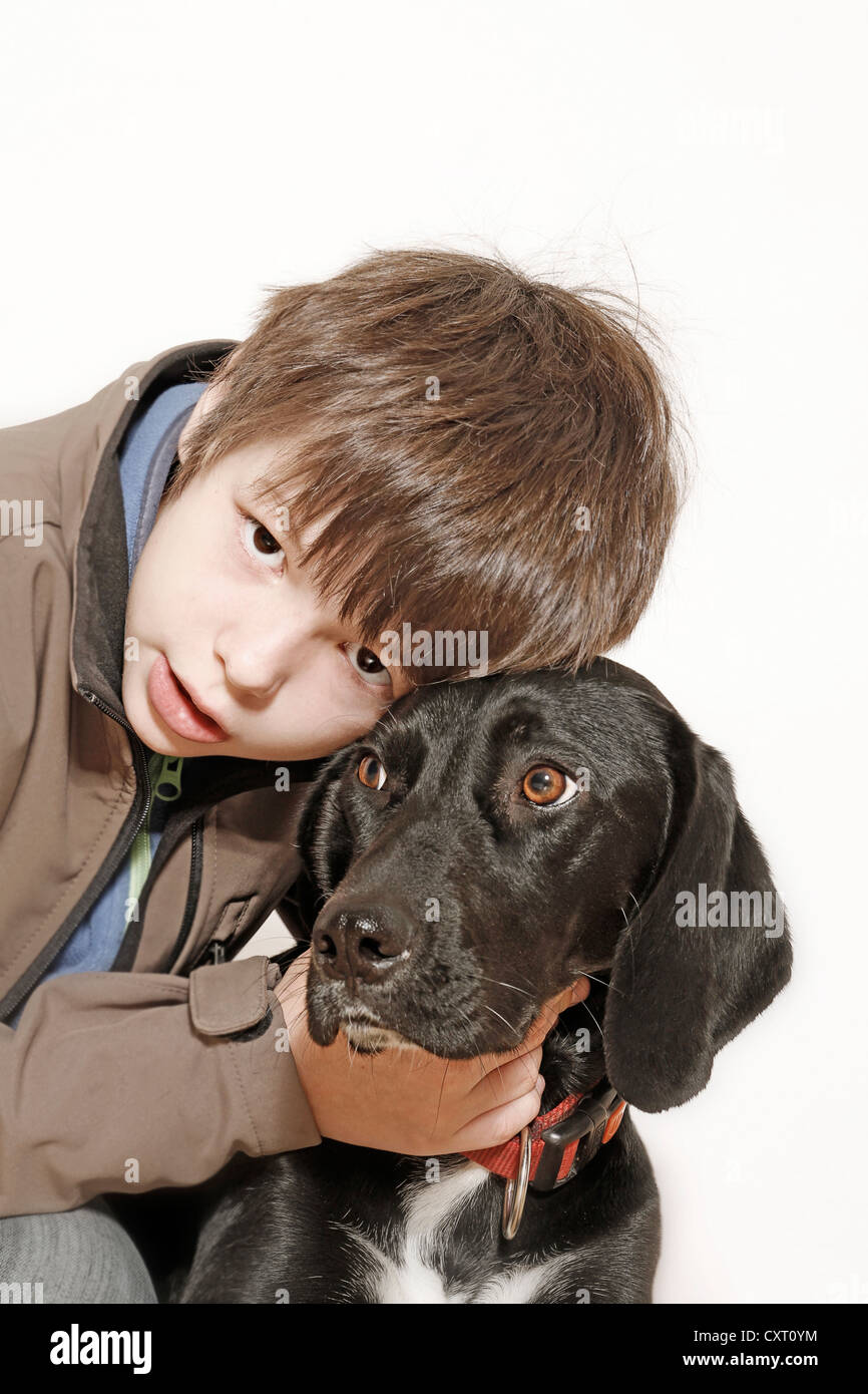Boy with a dog Stock Photo - Alamy