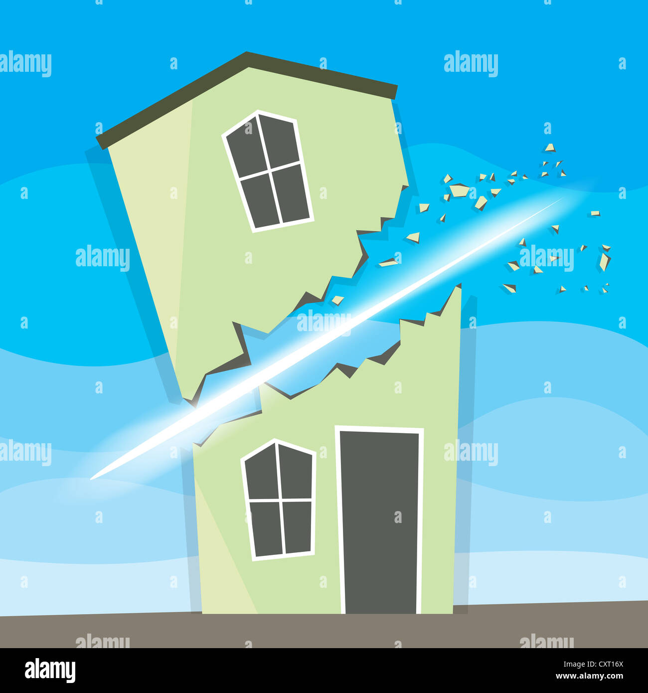House cartoon destroyed hi-res stock photography and images - Alamy