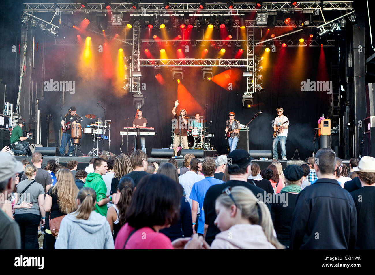 The German reggae band Sebastian Sturm & Exile Airline, playing live at ...
