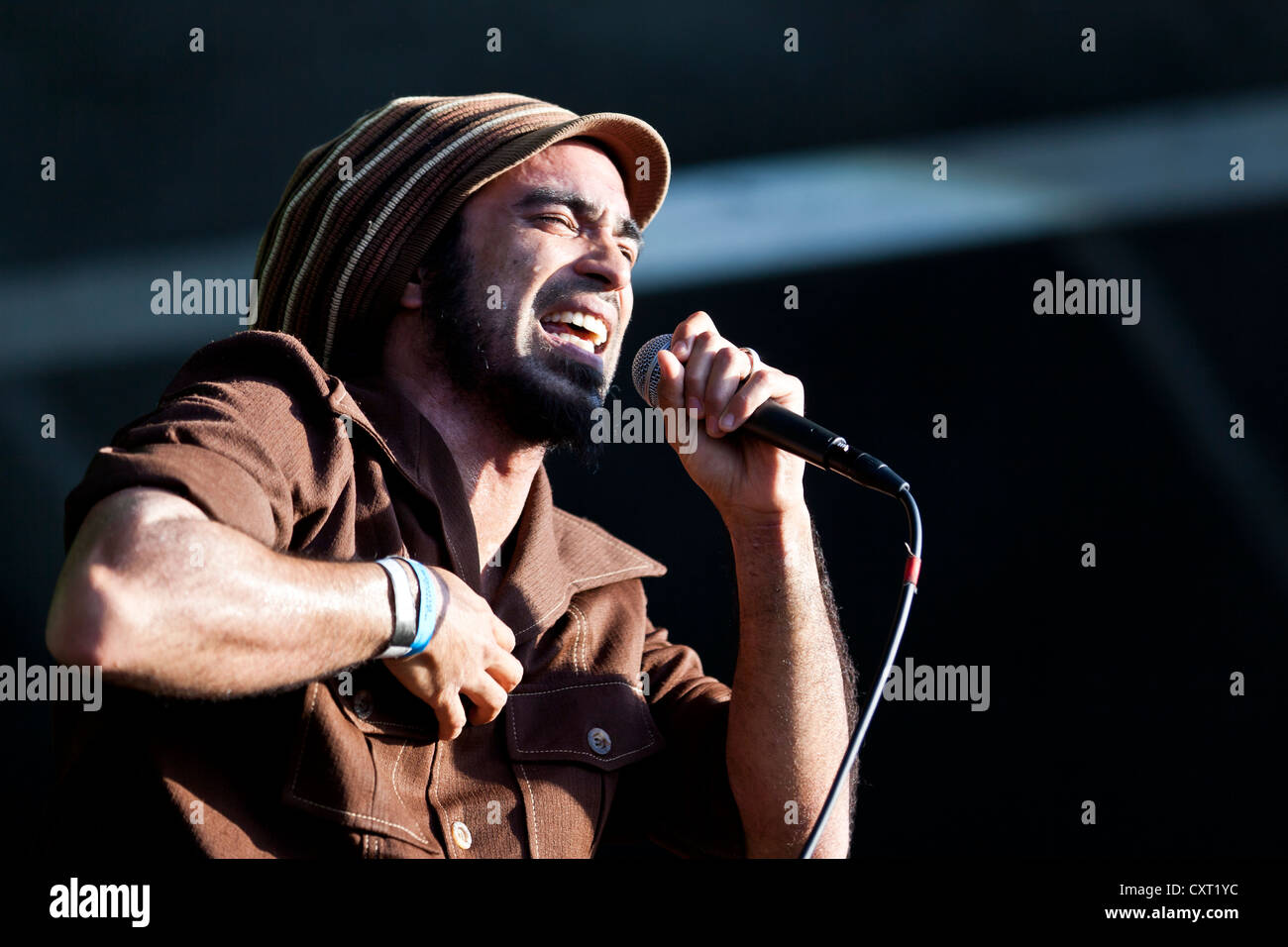 The German reggae singer Sebastian Sturm & Exile Airline, playing live ...