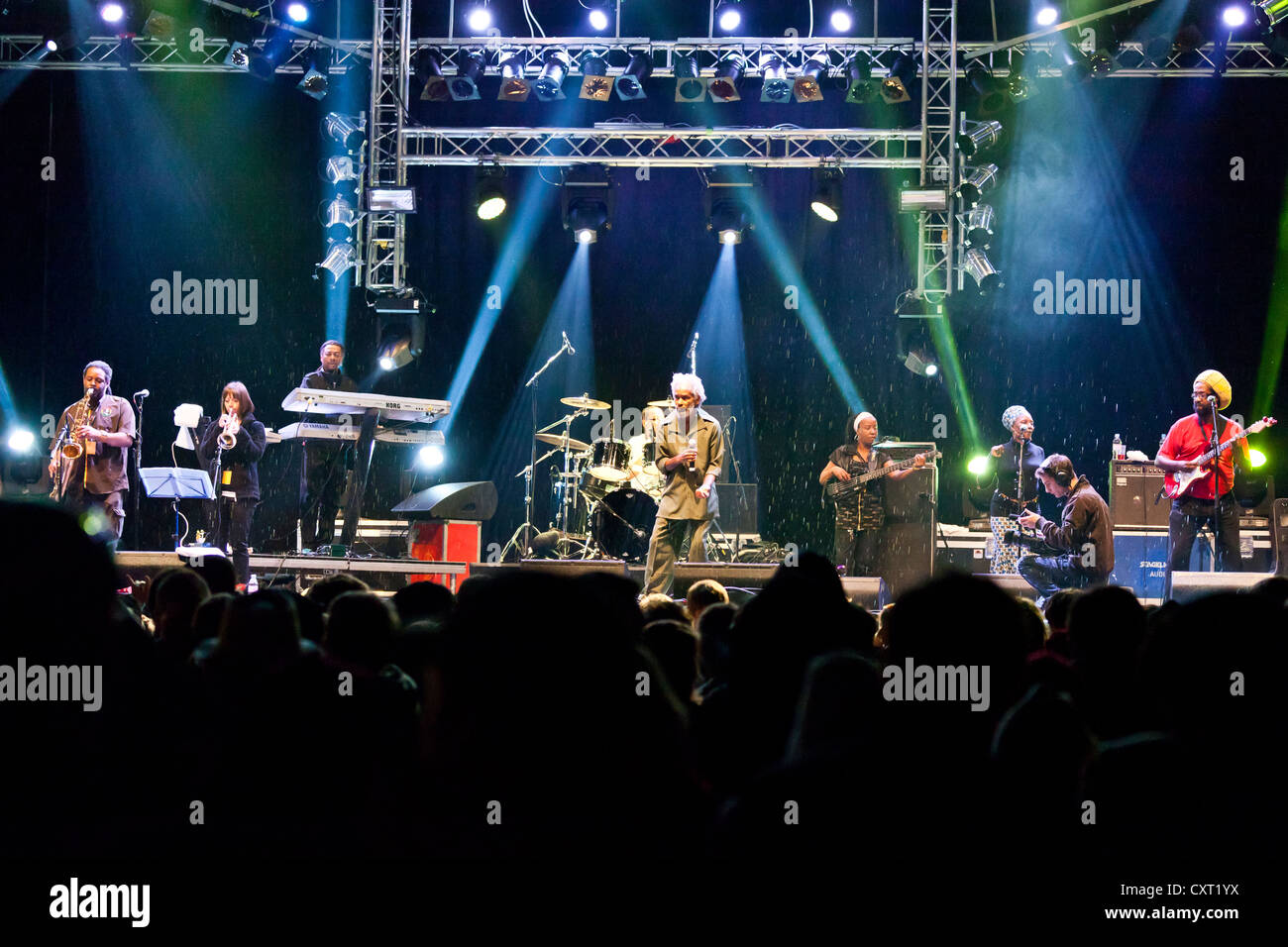 The Jamaican Reggae singer Max Romeo and his band playing live at the ...