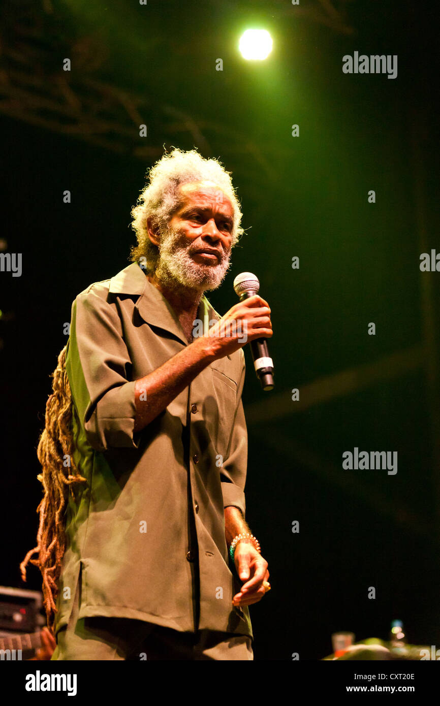 The Jamaican Reggae singer Max Romeo singing live at the Soundcheck ...