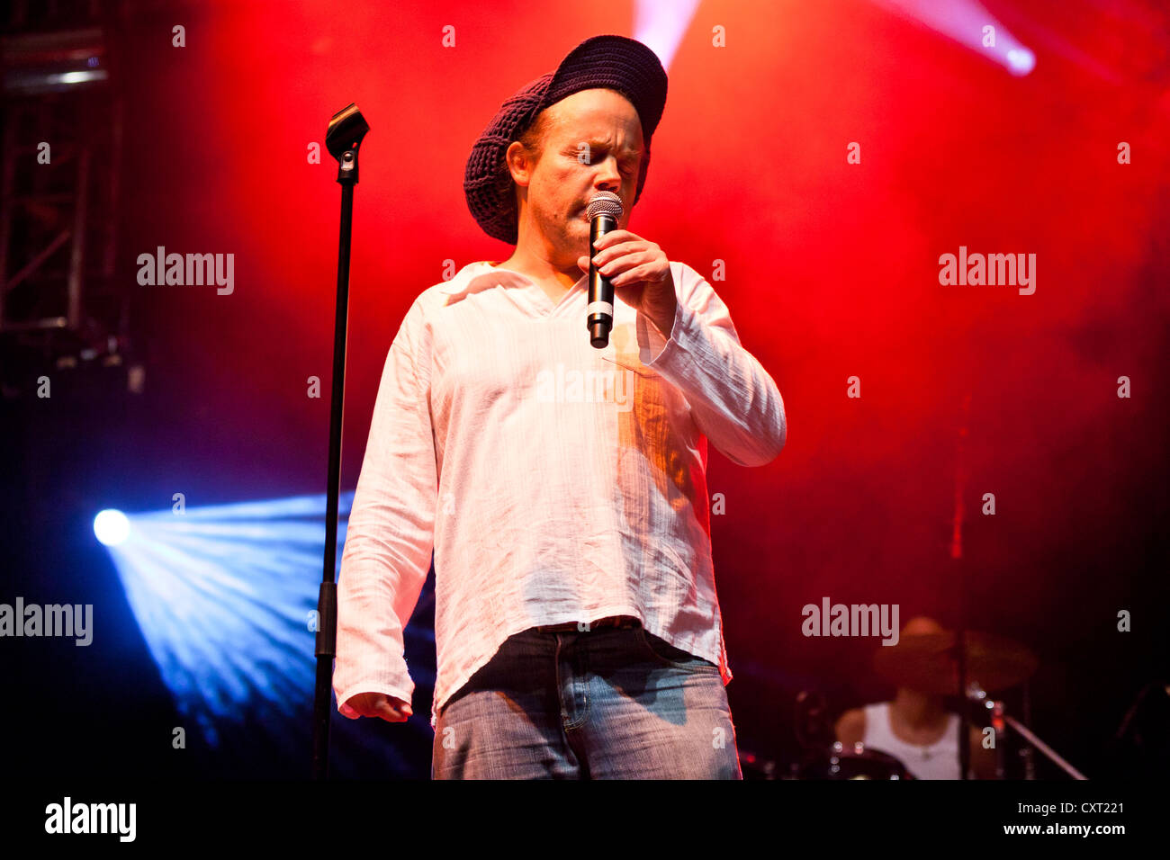 The Swiss Reggae musician Famara playing live at Soundcheck Open Air in ...