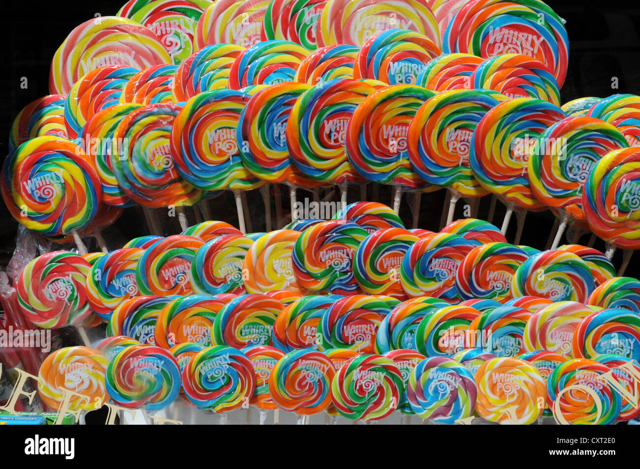 Colourful lollipops in a shop window Stock Photo - Alamy