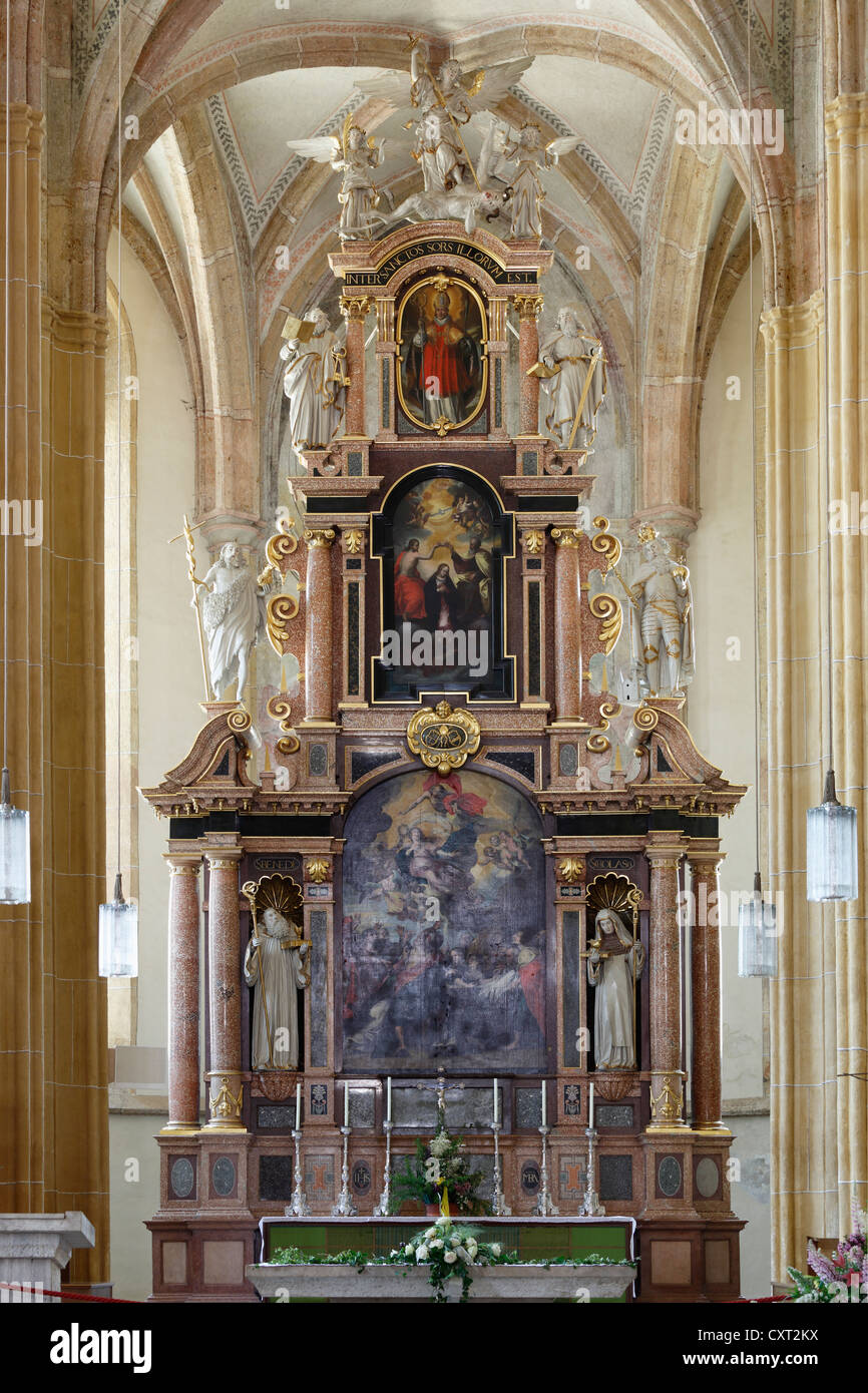 Main altar in the monastery church, Benedictine Abbey of St. Lambrecht ...